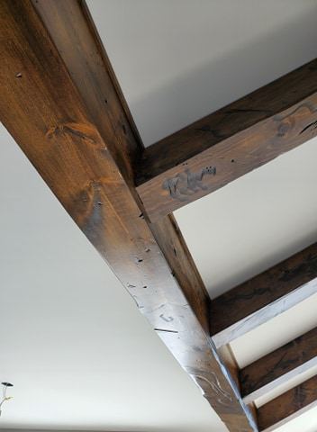 Custom Distressed Pine Ceiling Beams